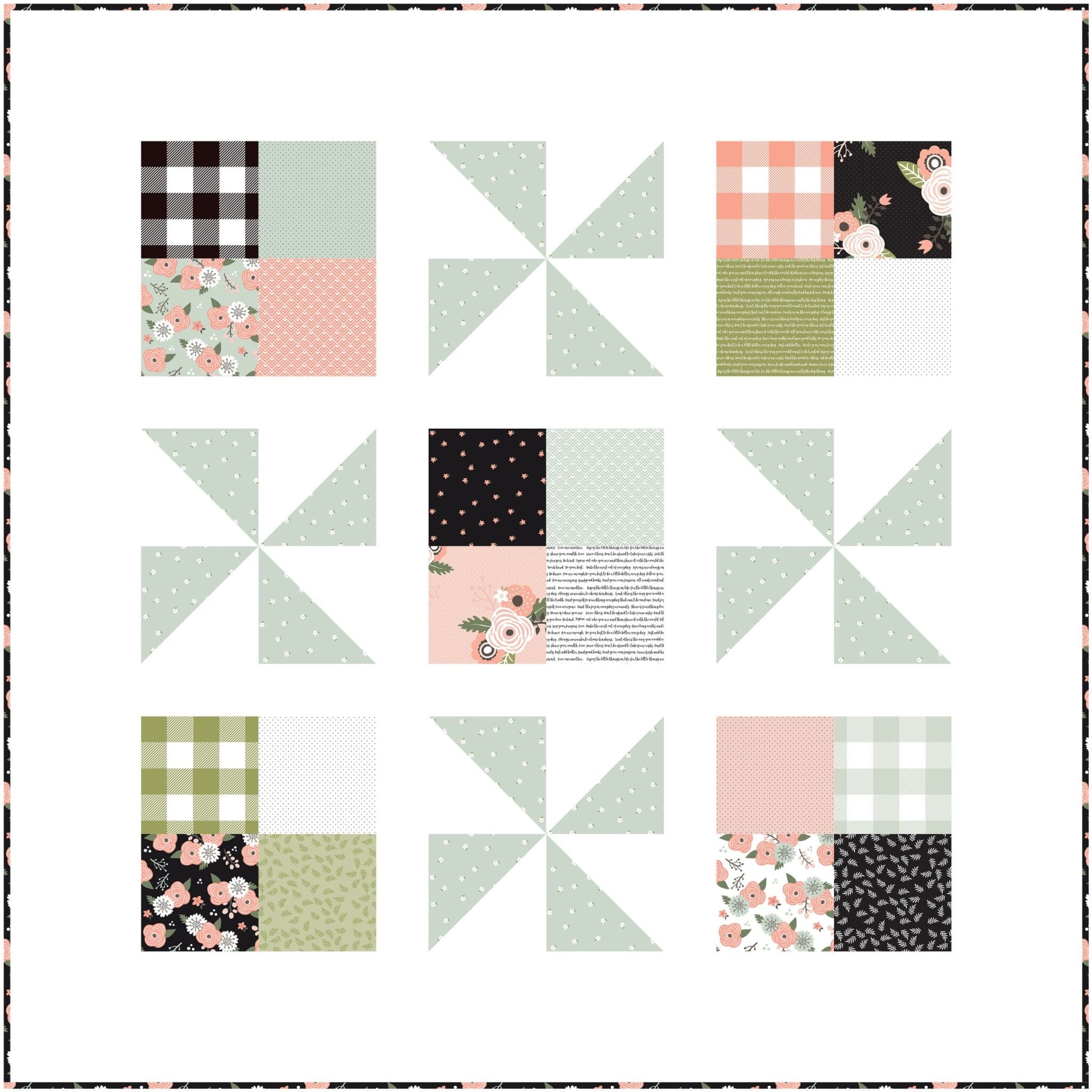 Pinwheel Patch Quilt Pattern • Maple Cottage Designs