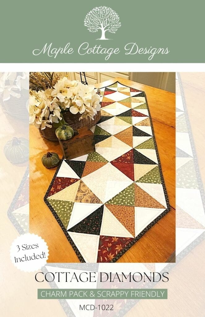 Cottage Diamonds Table Runner Pattern • Maple Cottage Designs