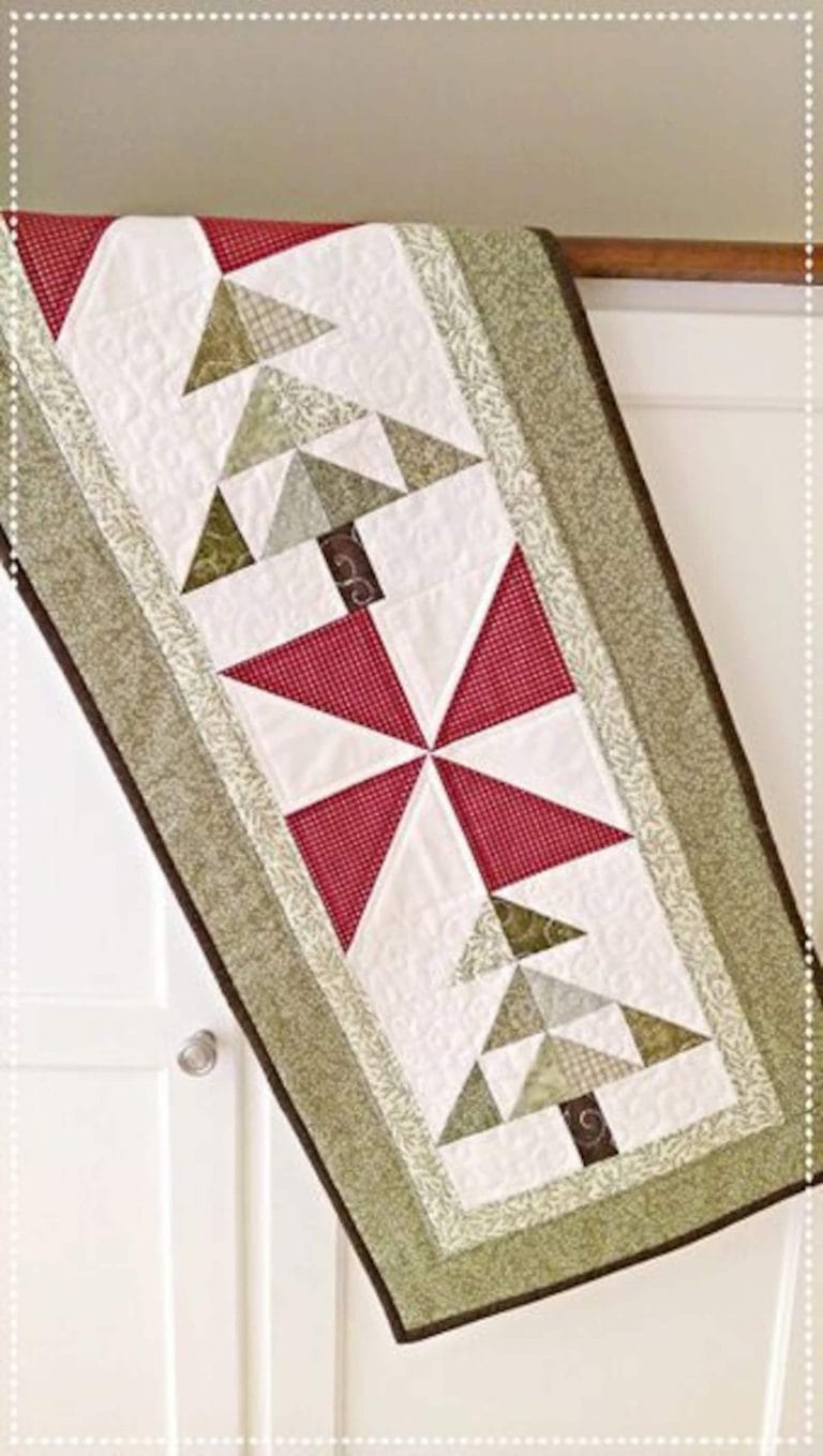 Peppermint Woods Table Runner Pattern • Maple Cottage Designs