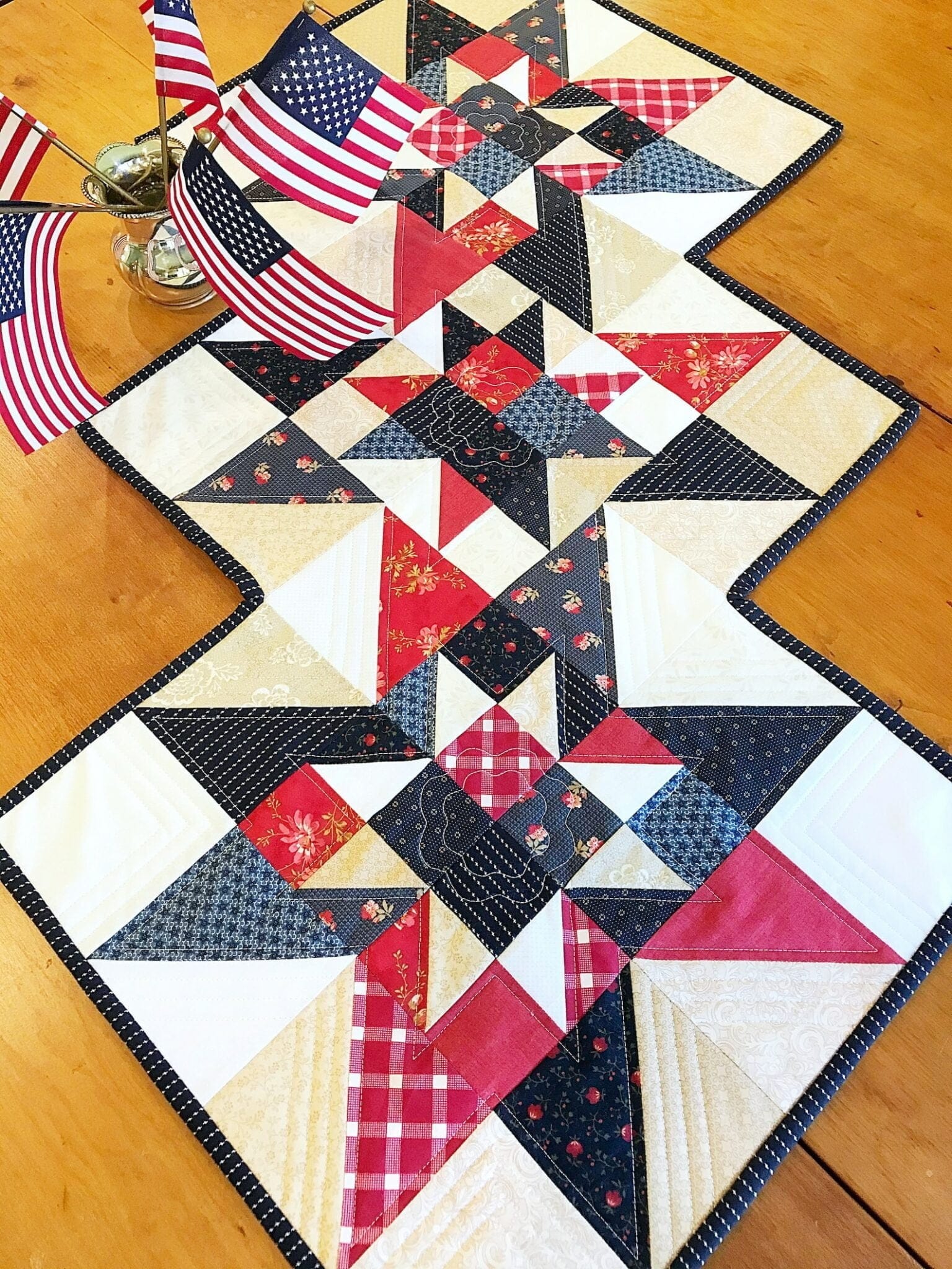 Creating a Cottage Diamonds Table Runner with Charm Packs • Maple ...