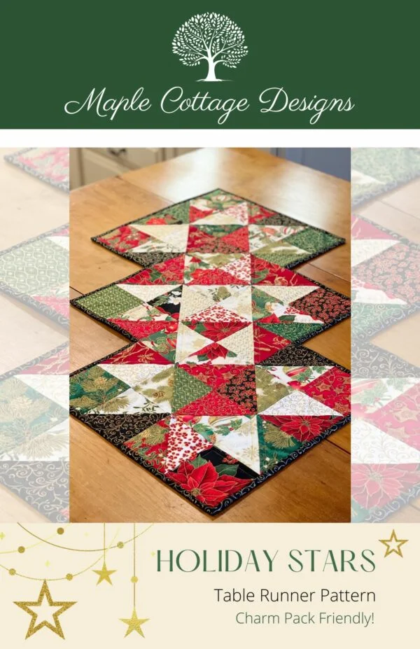 Holiday Stars Table Runner Pattern • Maple Cottage Designs