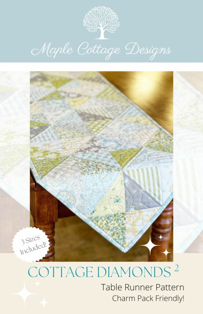 Cottage Diamonds Table Runner Pattern • Maple Cottage Designs
