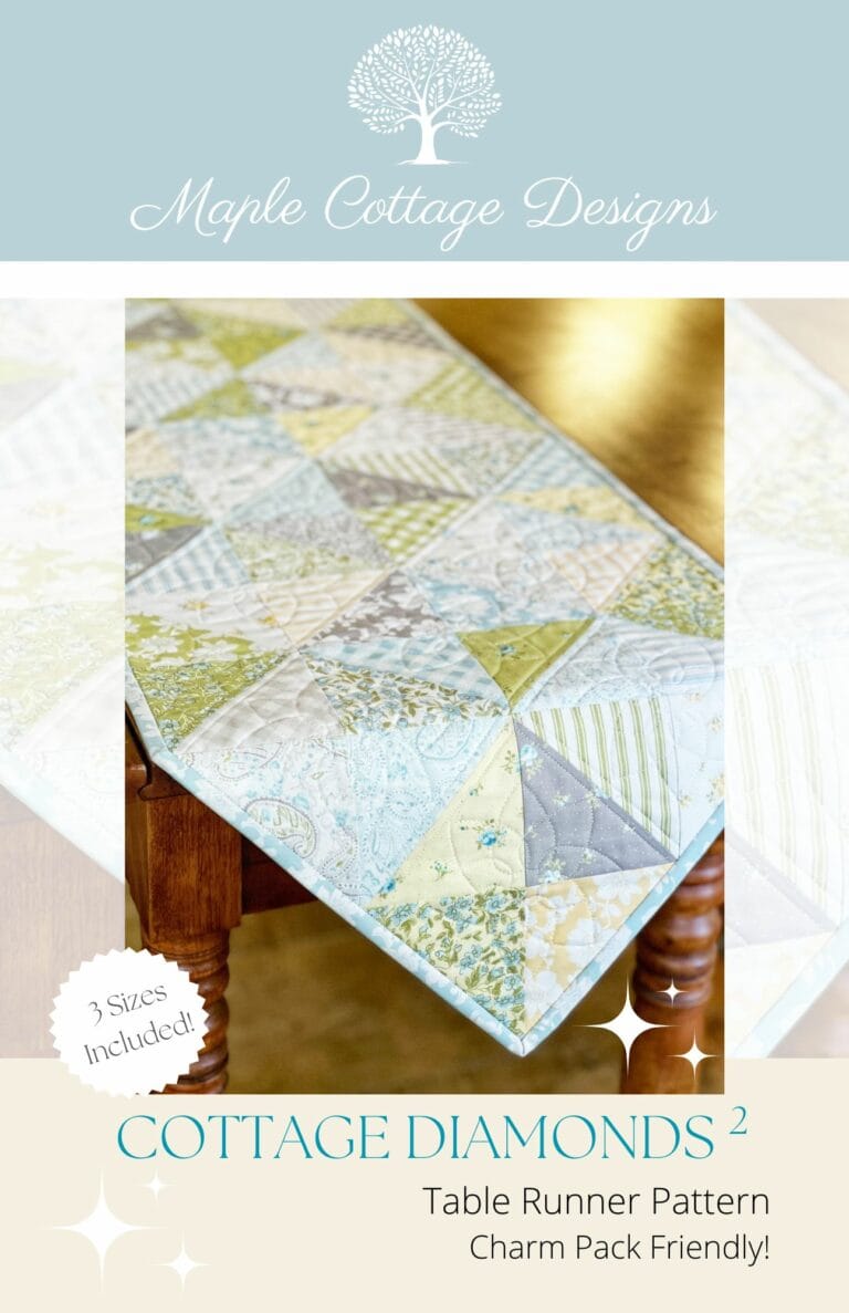 Cottage Diamonds Table Runner Pattern • Maple Cottage Designs